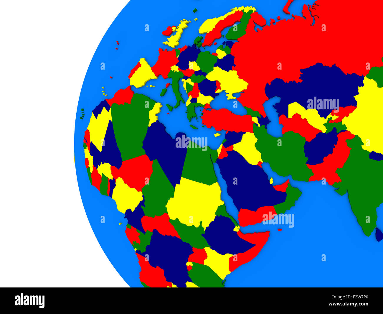 Political Map Of EMEA Region With Each Country Represented, 50% OFF