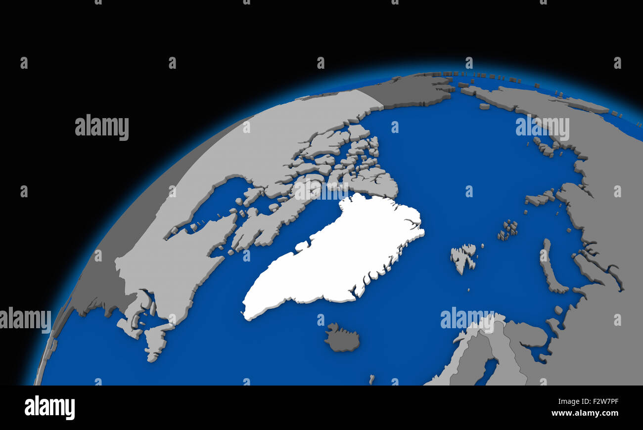 Arctic north polar region on planet Earth, political map Stock Photo ...