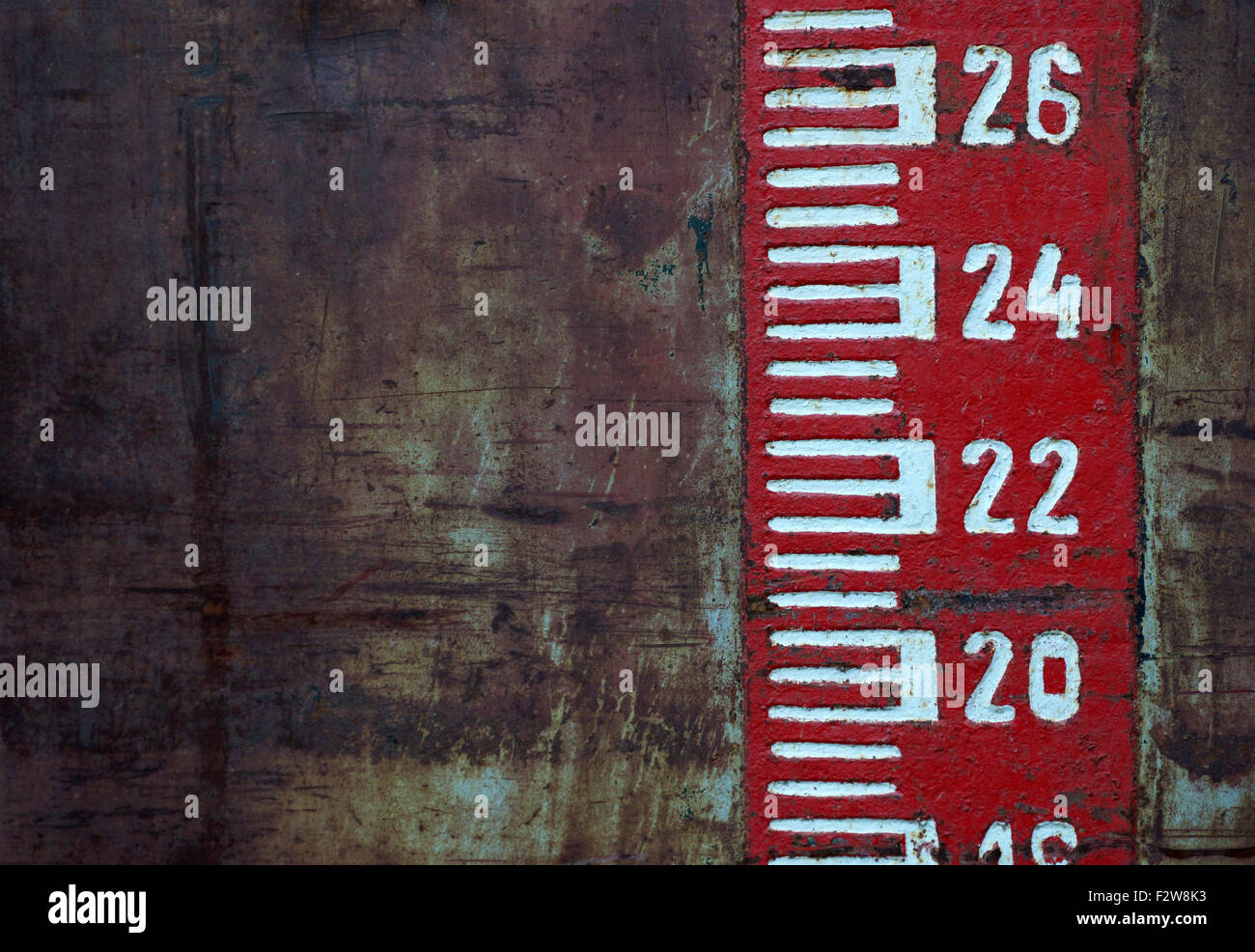 Water level scale Stock Photo - Alamy