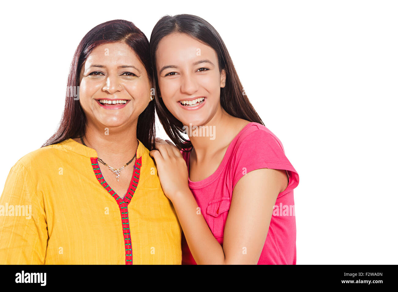 2 indian mother and young daughter Caring Stock Photo - Alamy