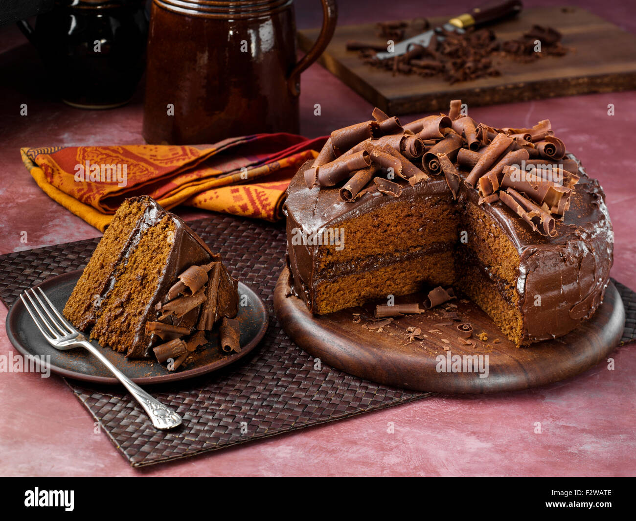Home baked sucanat fudge cake hi-res stock photography and images - Alamy