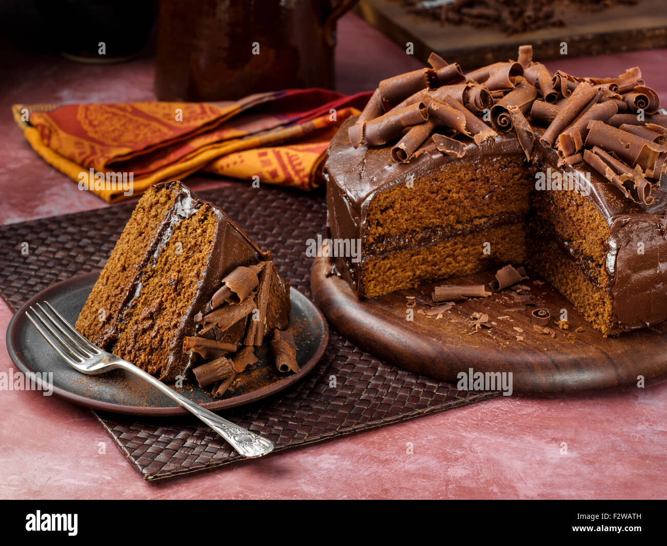 Sucanat fudge cake Stock Photo - Alamy