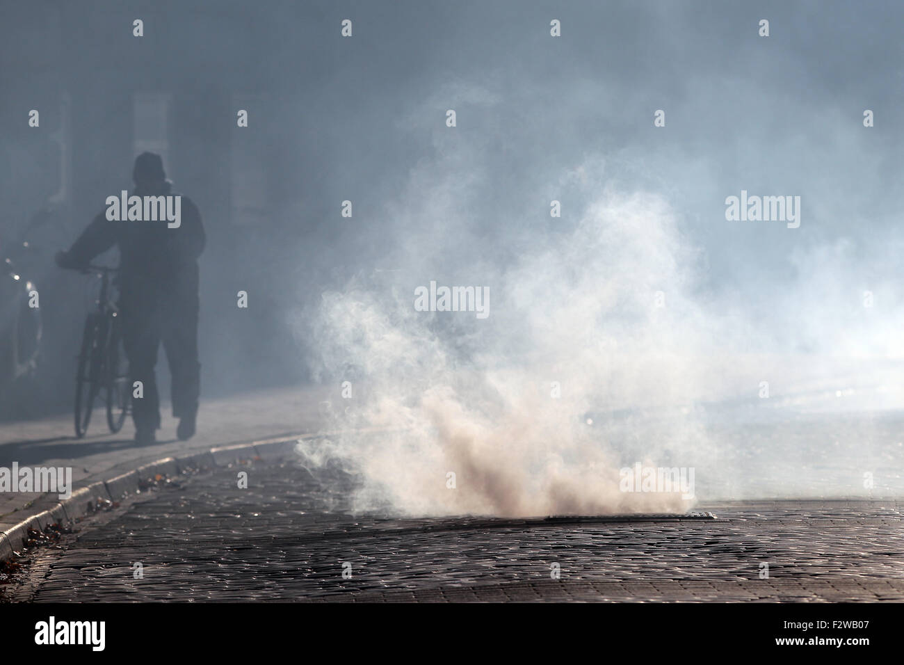 25.11.2014, Flensburg, Schleswig-Holstein, Germany - With a fog machine ...