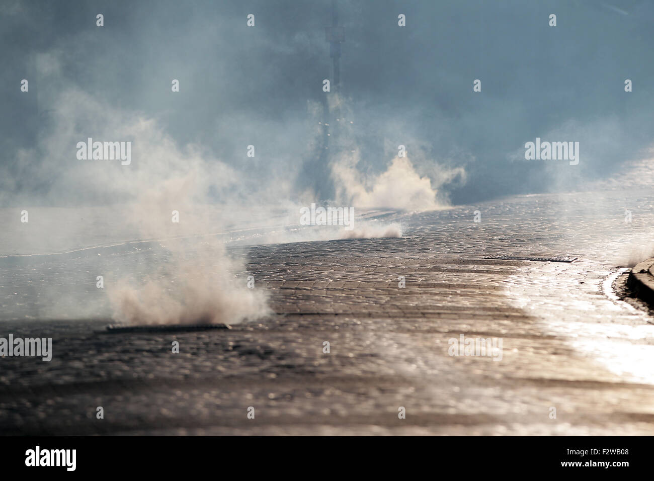 25.11.2014, Flensburg, Schleswig-Holstein, Germany - With a fog machine ...