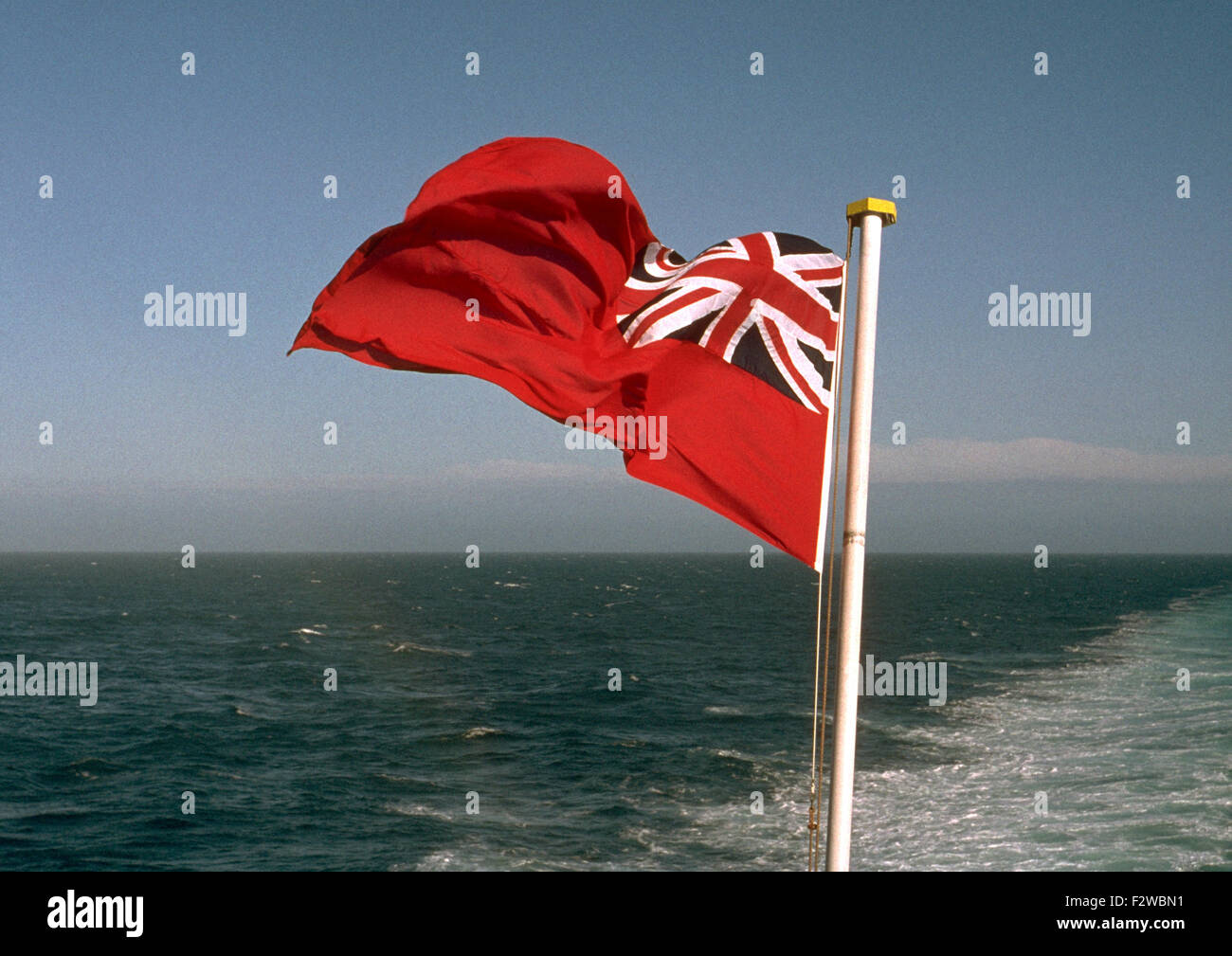 AJAXNETPHOTO. AT SEA. - MERCHANT SHIP FLAG - RED ENSIGN OF THE BRITISH ...