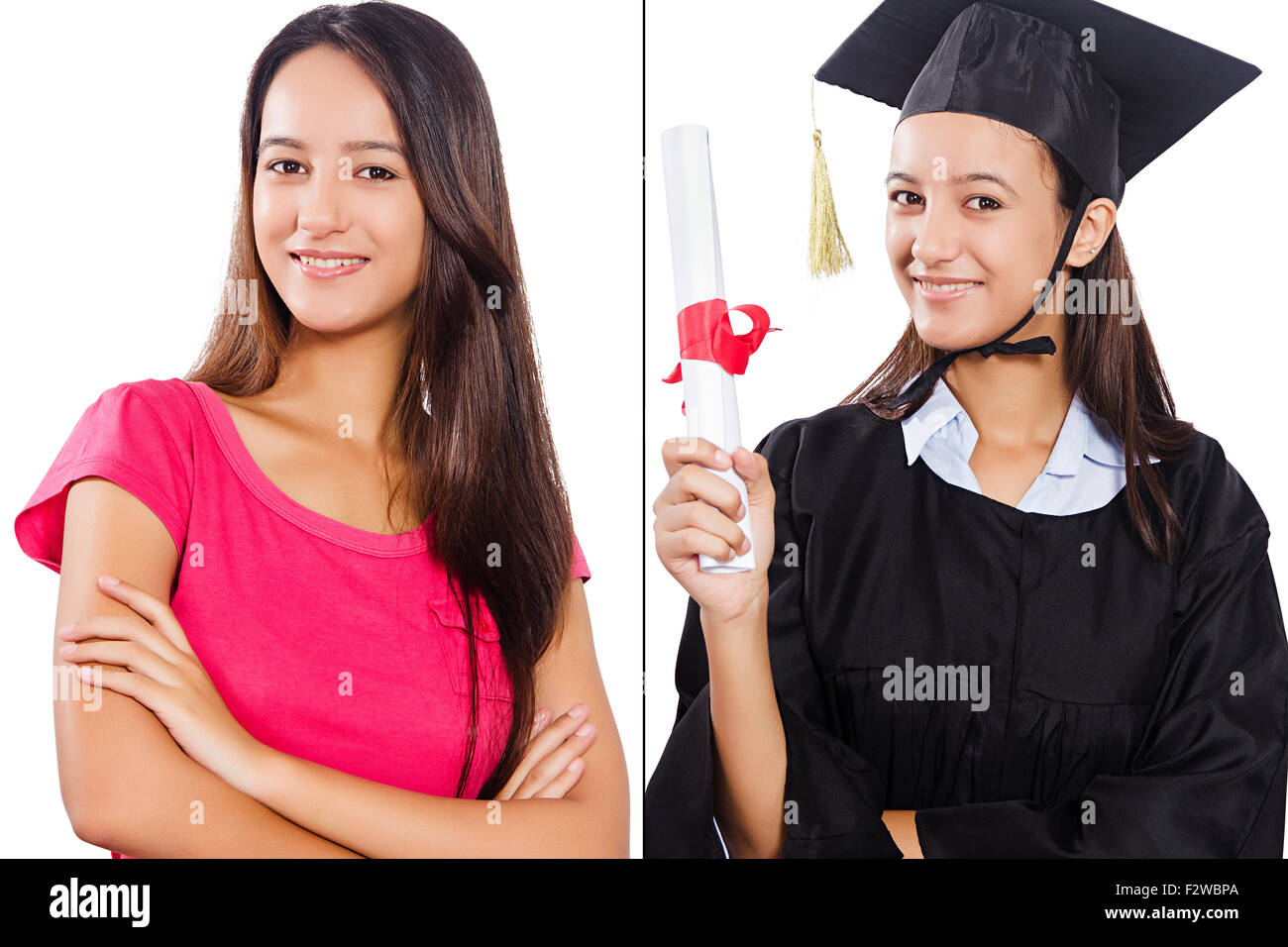 Indian beautiful young woman comparison hi-res stock photography and ...