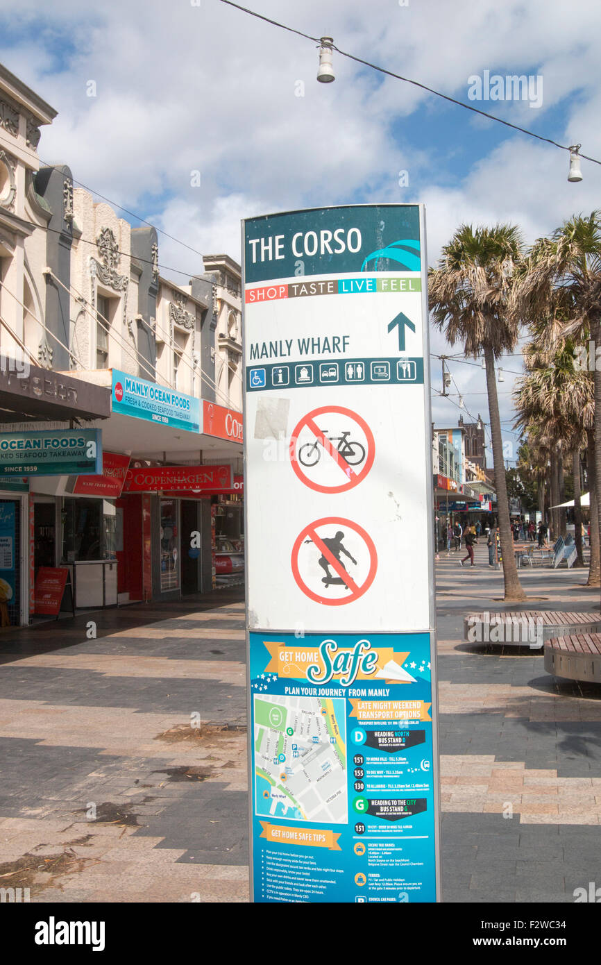 the Corso in the seaside suburb of Manly,New south wales,Australia ...