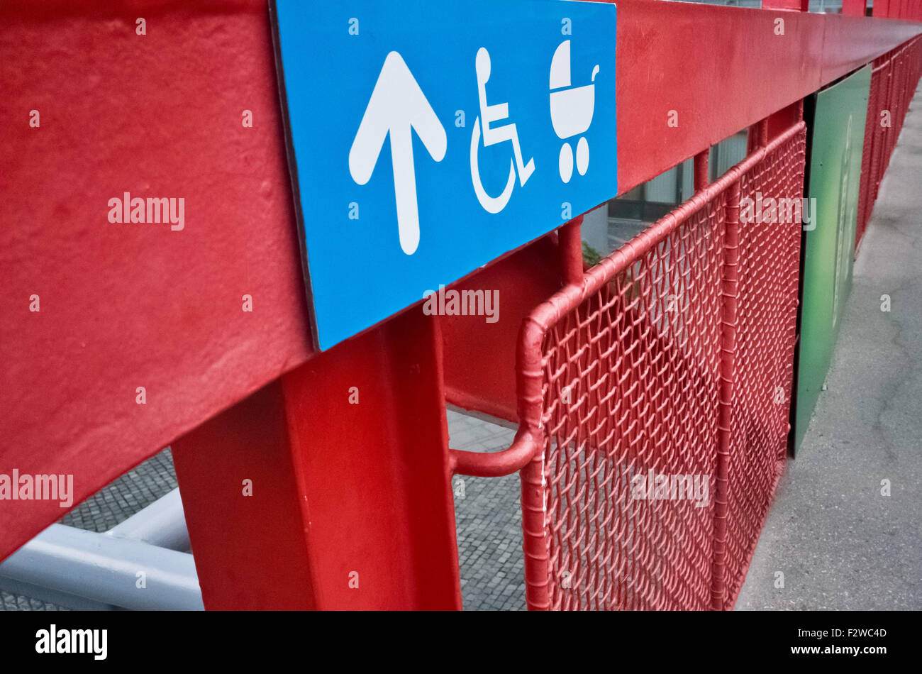 sign indication to the access for disabled people and mothers with ...