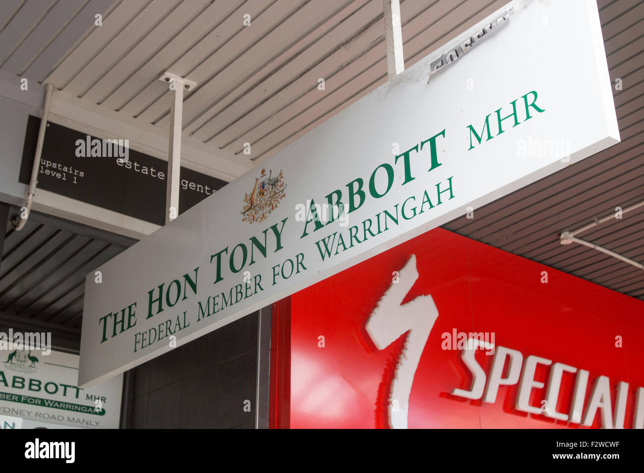 offices of the Hon Tony Abbott in Manly, where he is the local federal ...