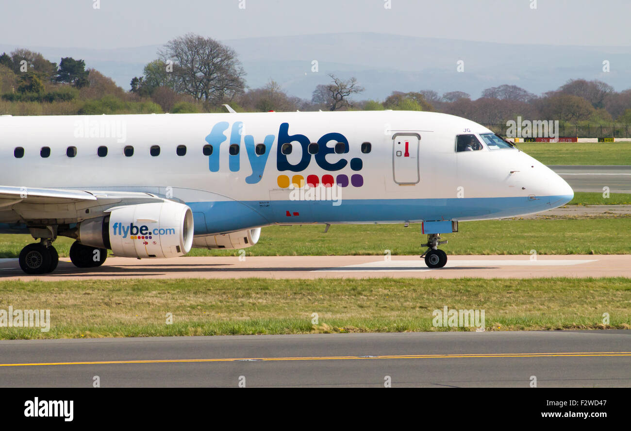 Flybe Embraer ERJ-175 regional passenger plane (G-FBJI) taxiing on ...