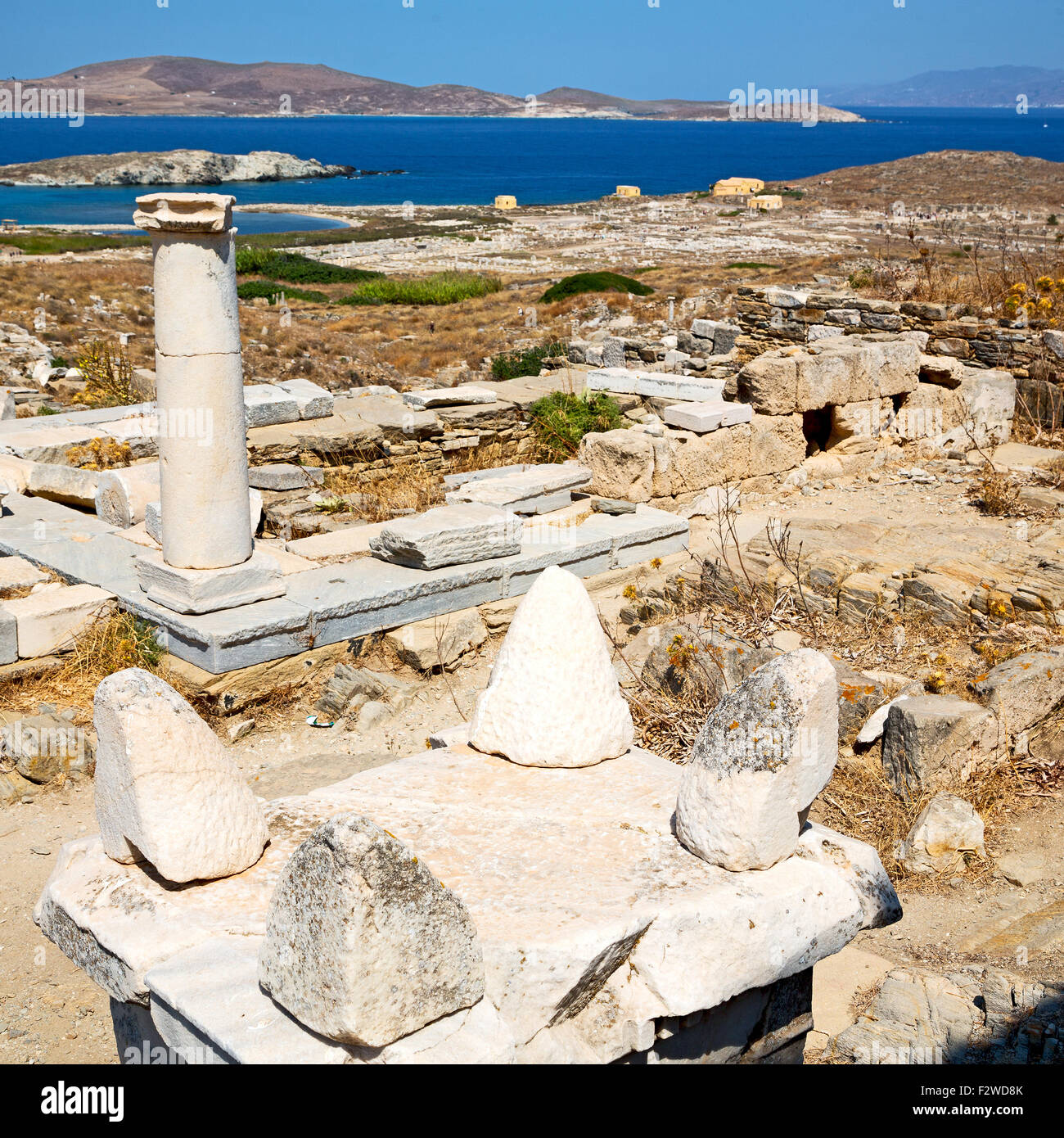 in delos greece the historycal acropolis and old ruin site Stock Photo ...
