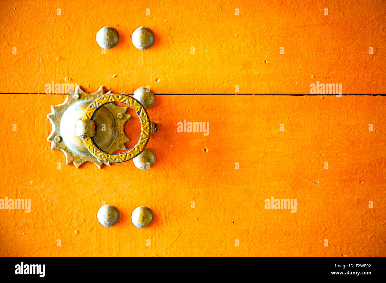 brown morocco in africa the old wood facade home and rusty safe padlock ...