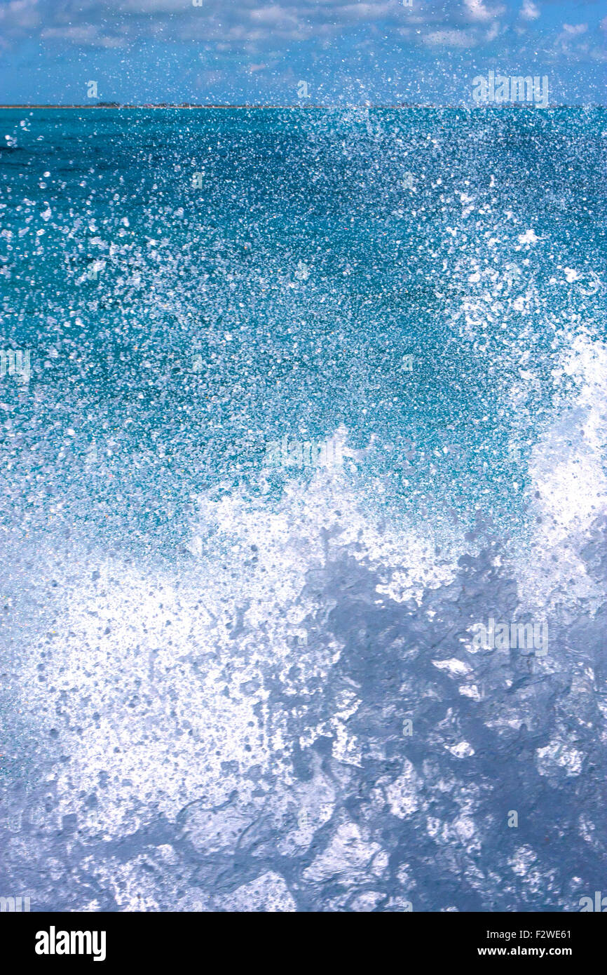 ground in mexico froath and blue foam the sea drop sunny day wave Stock ...