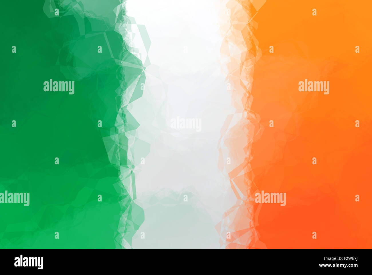 Irish flag - triangular polygonal pattern Stock Photo - Alamy