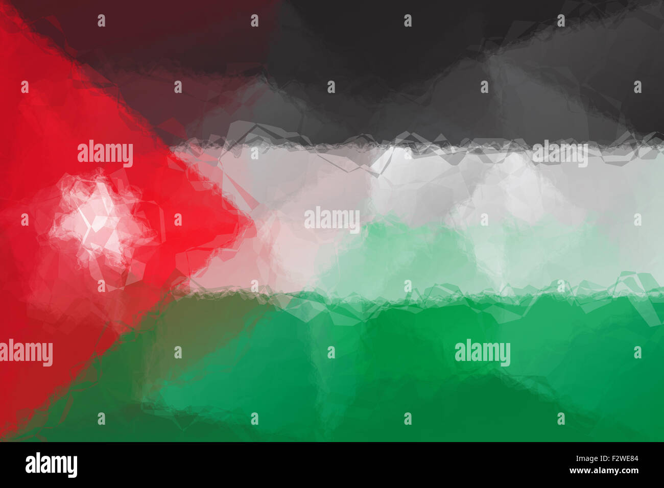Jordanian flag - triangular polygonal vector pattern Stock Photo - Alamy