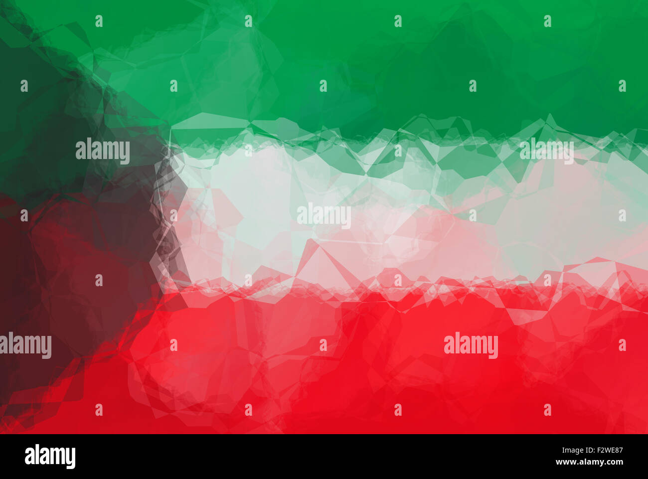 Kuwait flag - triangular polygonal pattern Stock Photo - Alamy