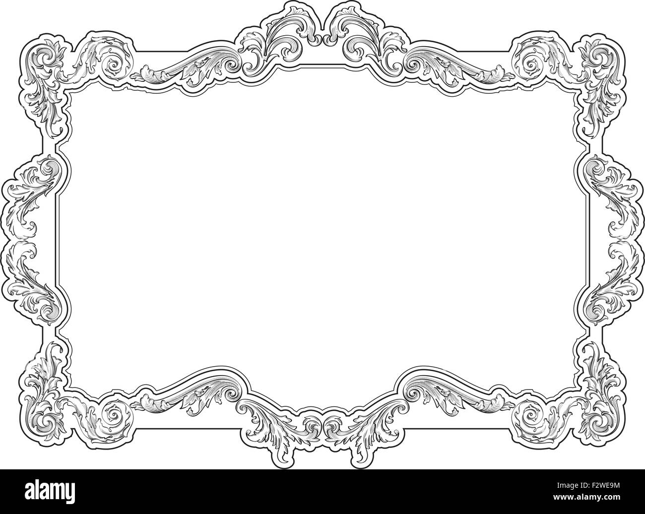 Baroque retro frame is isolated on white Stock Vector Image & Art - Alamy