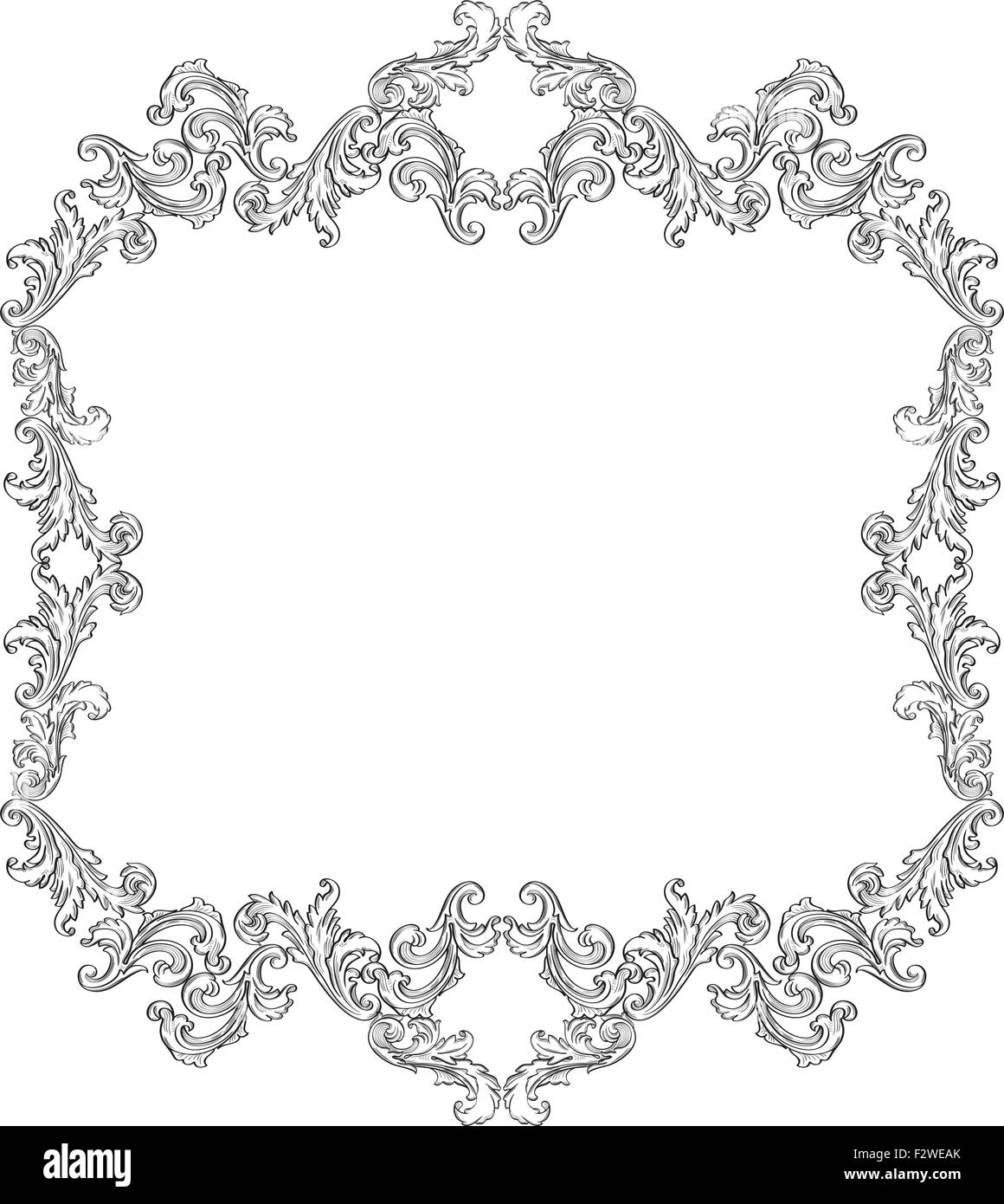 Curly art ornement frame is on white Stock Vector Image & Art - Alamy