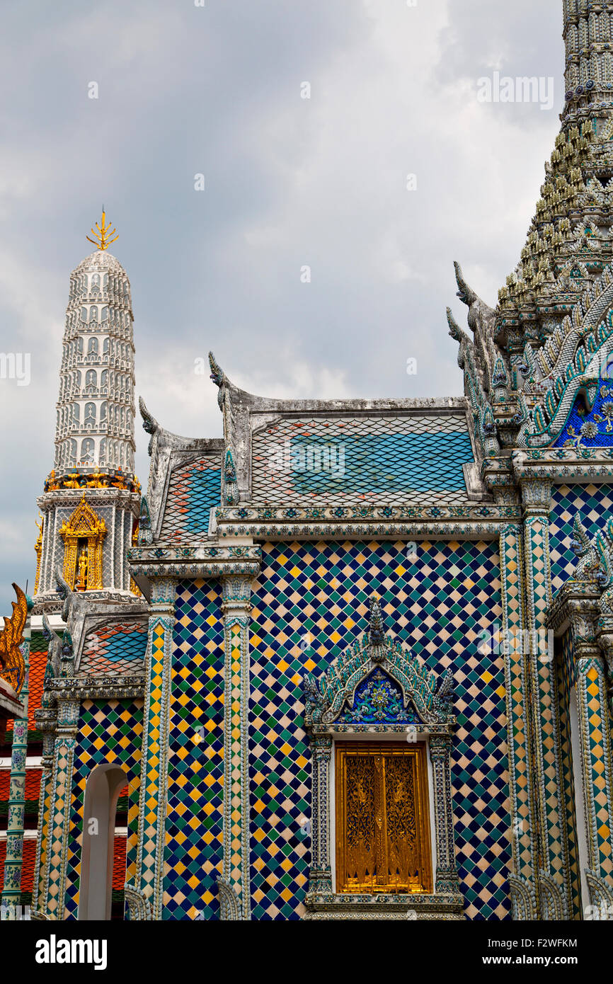 thailand asia in bangkok rain temple abstract cross colors roof wat ...