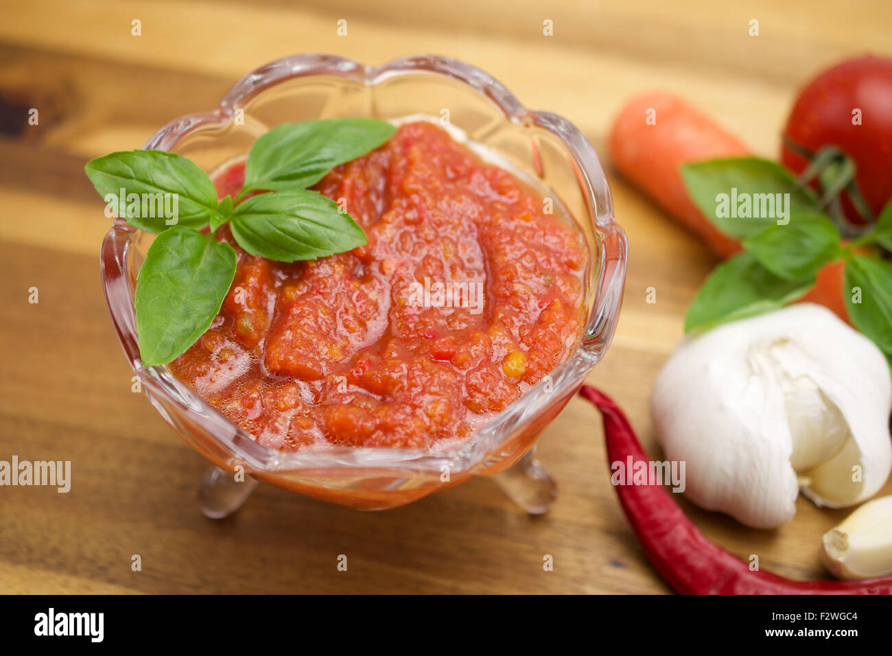 Red sauce - adzhika Stock Photo - Alamy