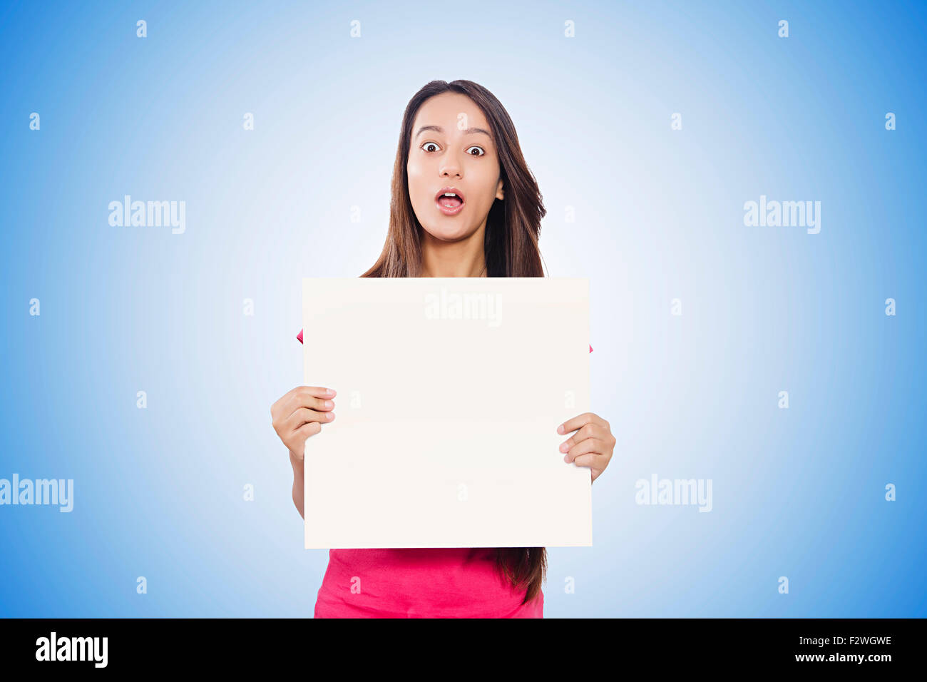 1 indian Young Woman Shocking Message Board showing Stock Photo - Alamy