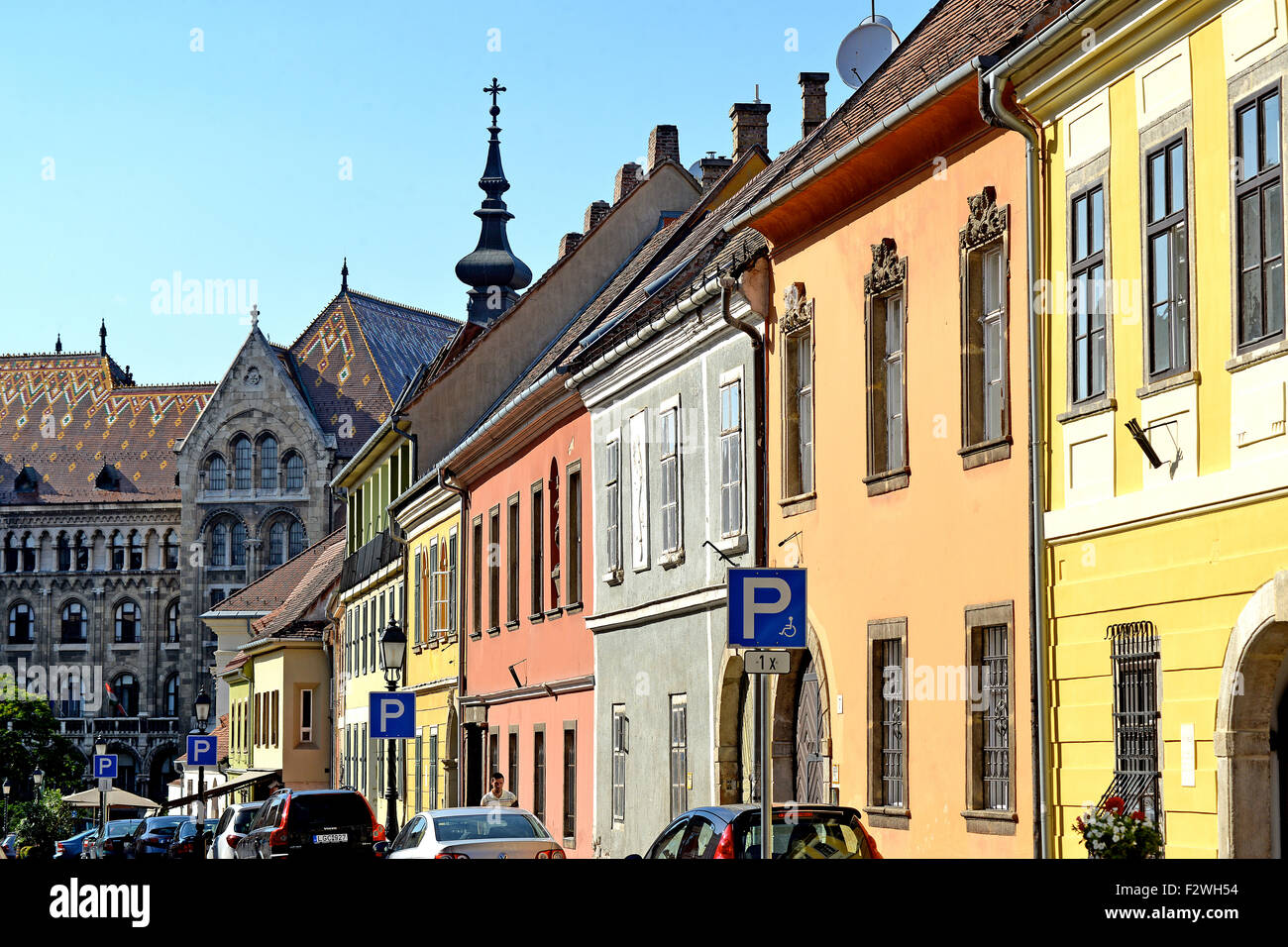 street scene old town Buda Budapest Hungary Stock Photo - Alamy
