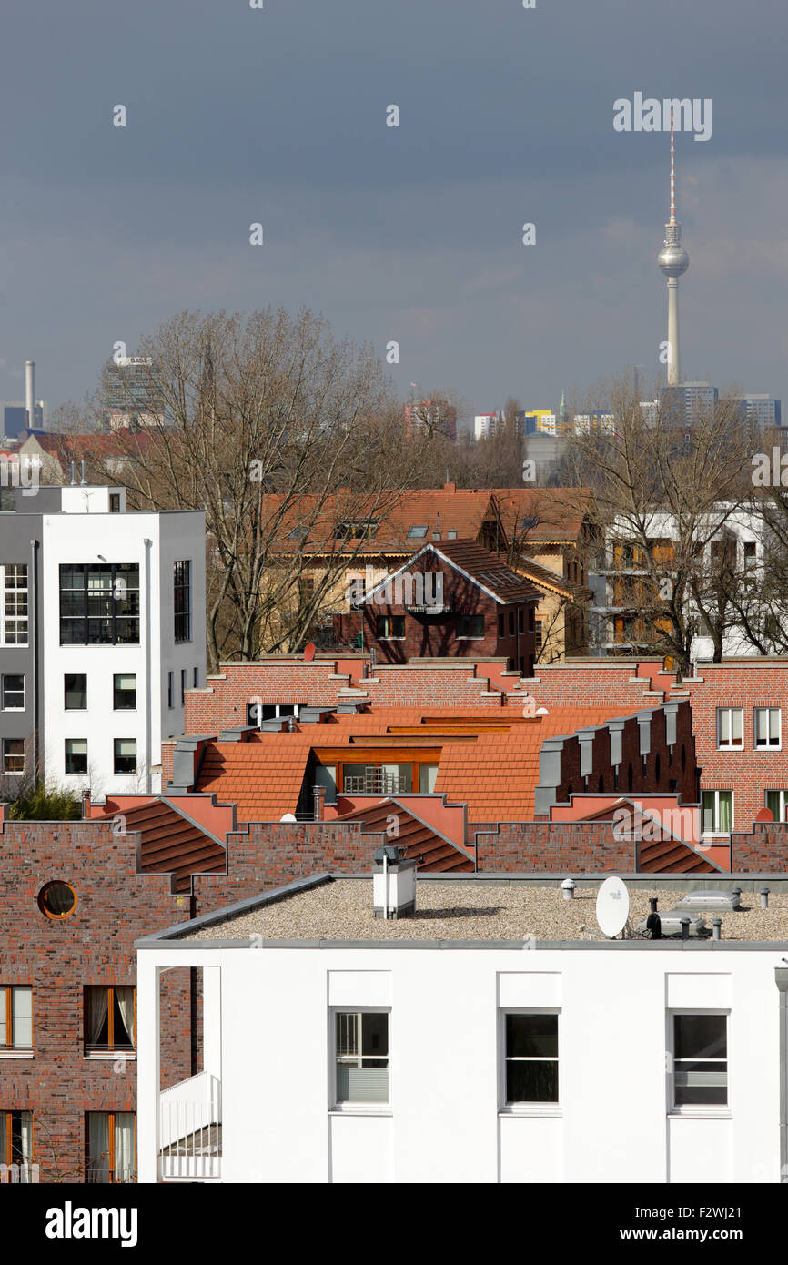 03.03.2015, Berlin, Berlin, Germany - Houses in a residential estate in ...