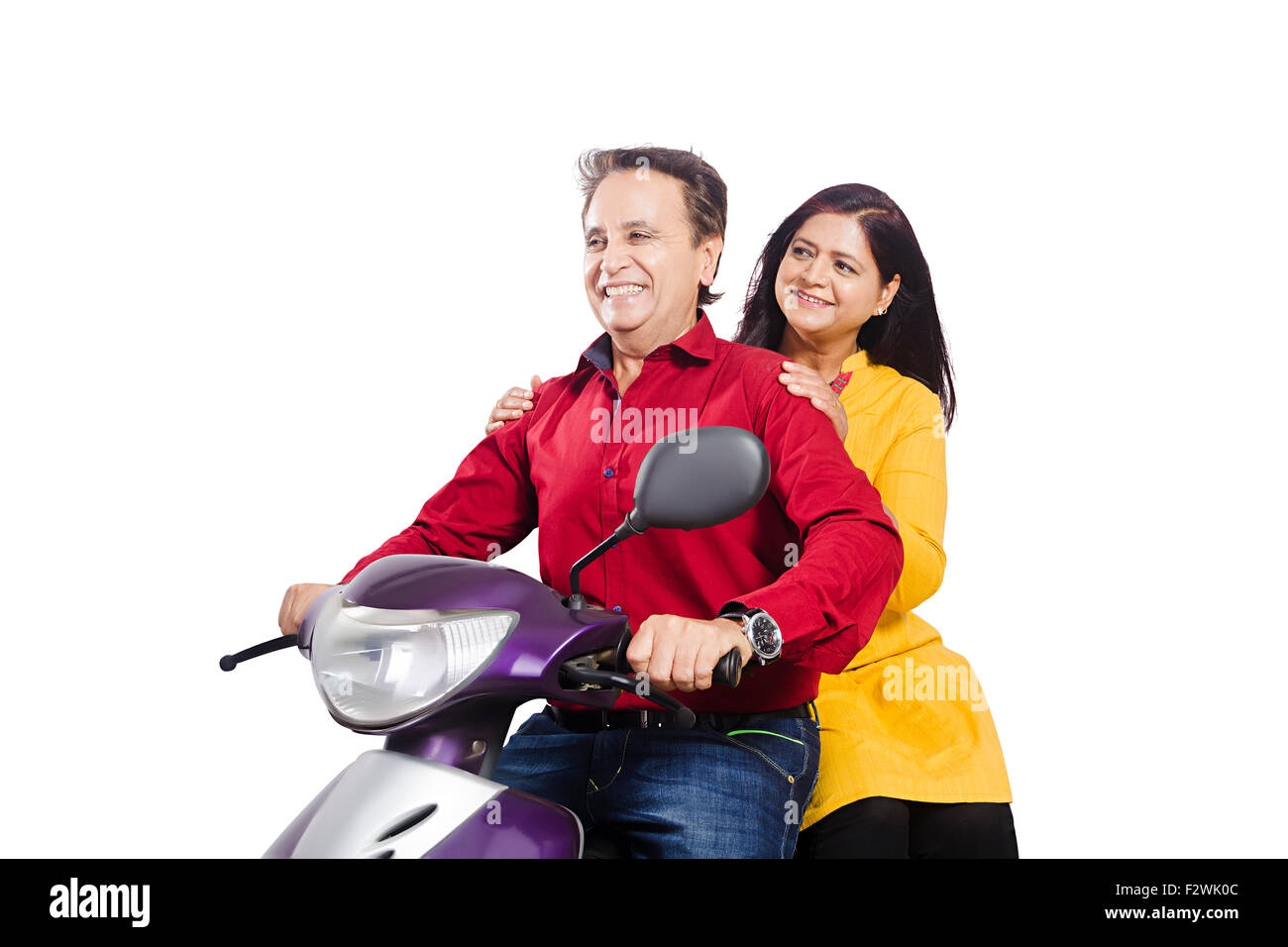 2 indian Married Couple Scooty Riding enjoy Stock Photo - Alamy
