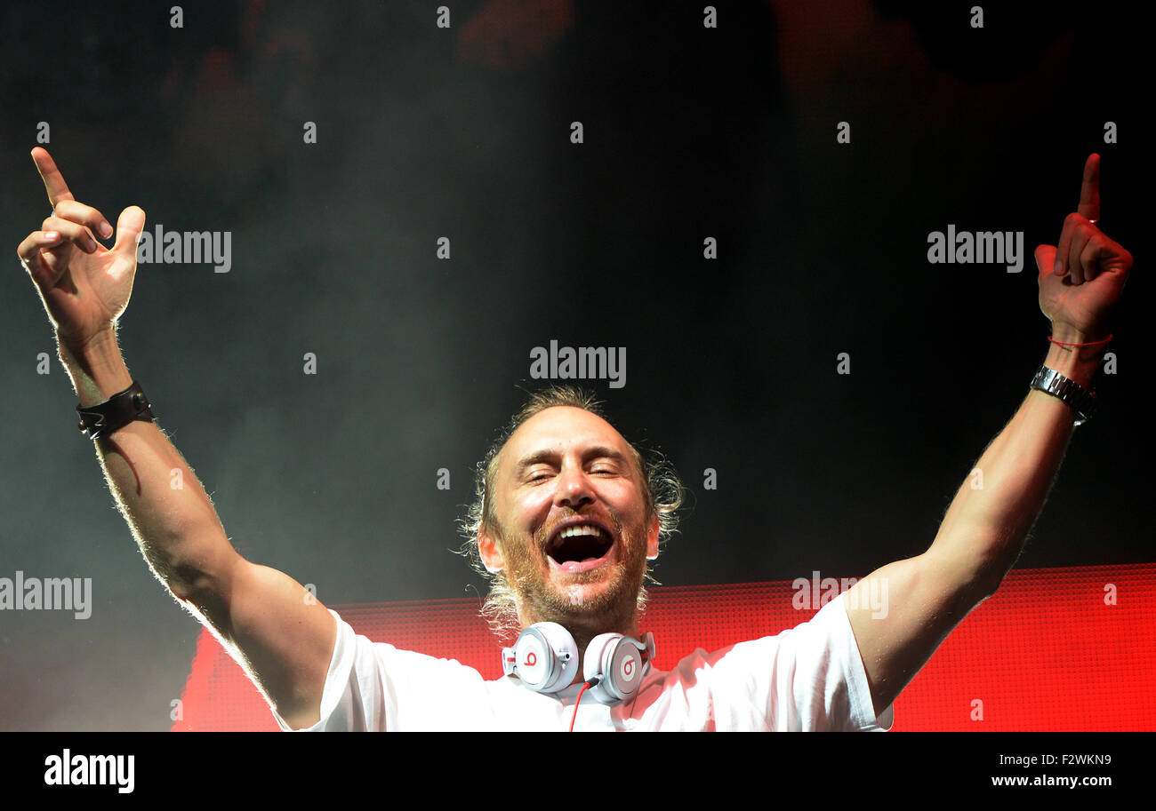 The DJ and producer David Guetta during a session in Magaluf, Majorca ...