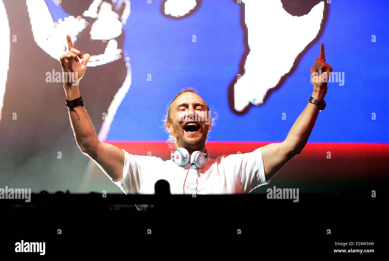 The DJ and producer David Guetta during a session in Magaluf, Majorca ...