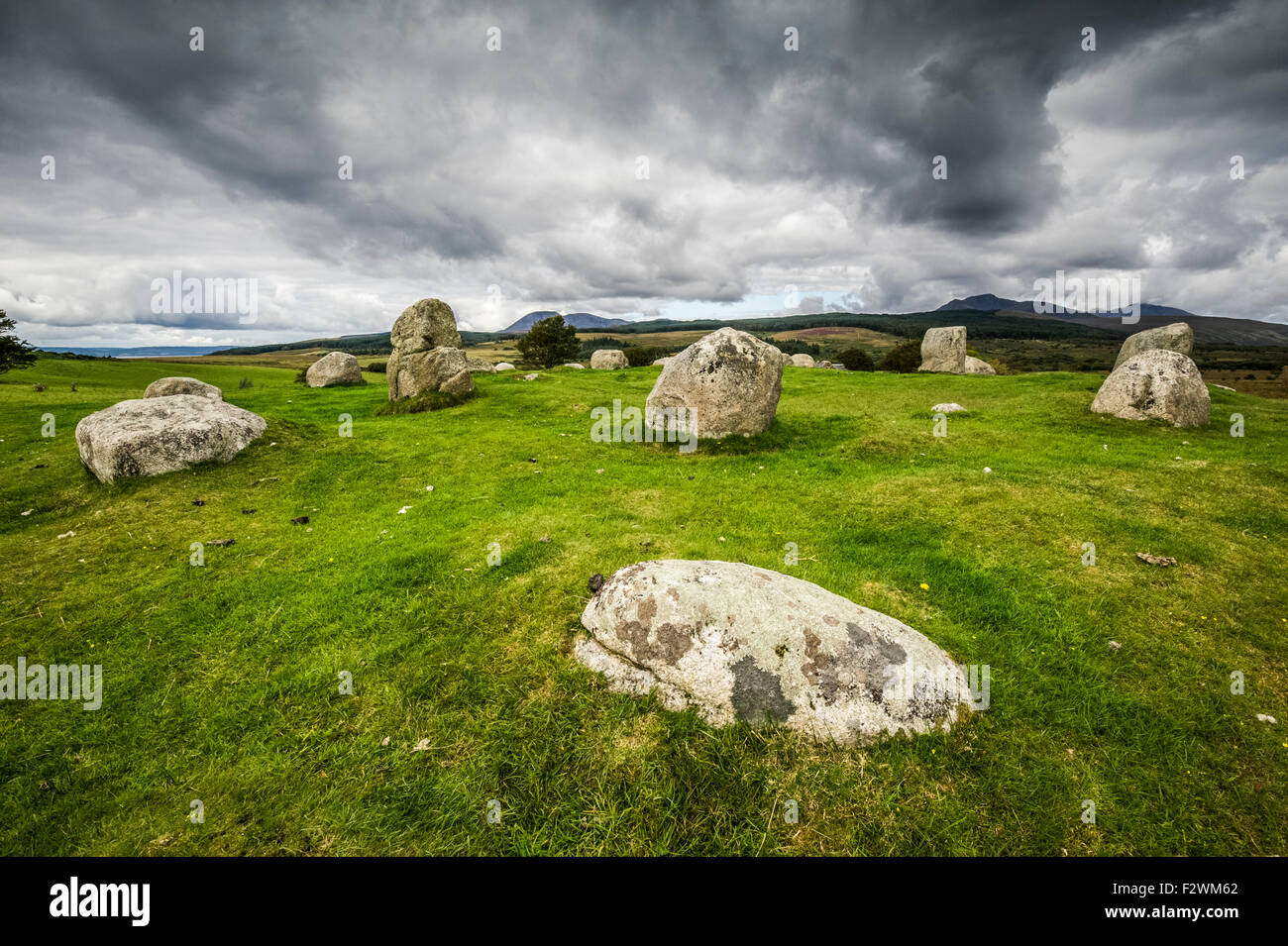 Machrie Stones Celtic stone circle on the Isle of Arran in Scotland ...
