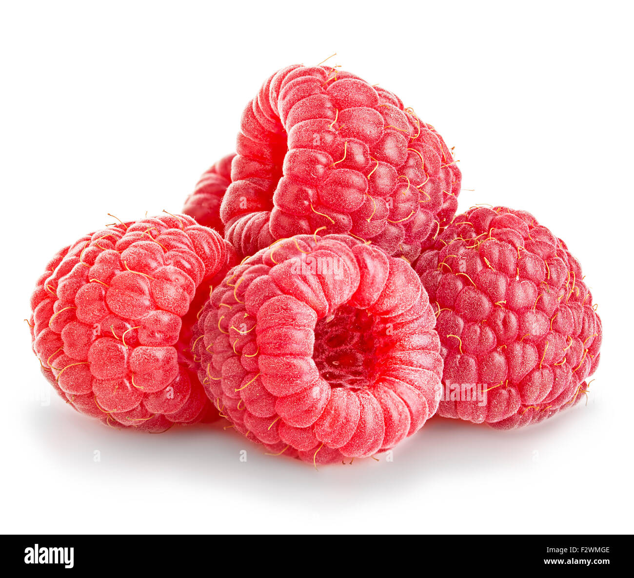 Raspberries isolated on white background Stock Photo - Alamy
