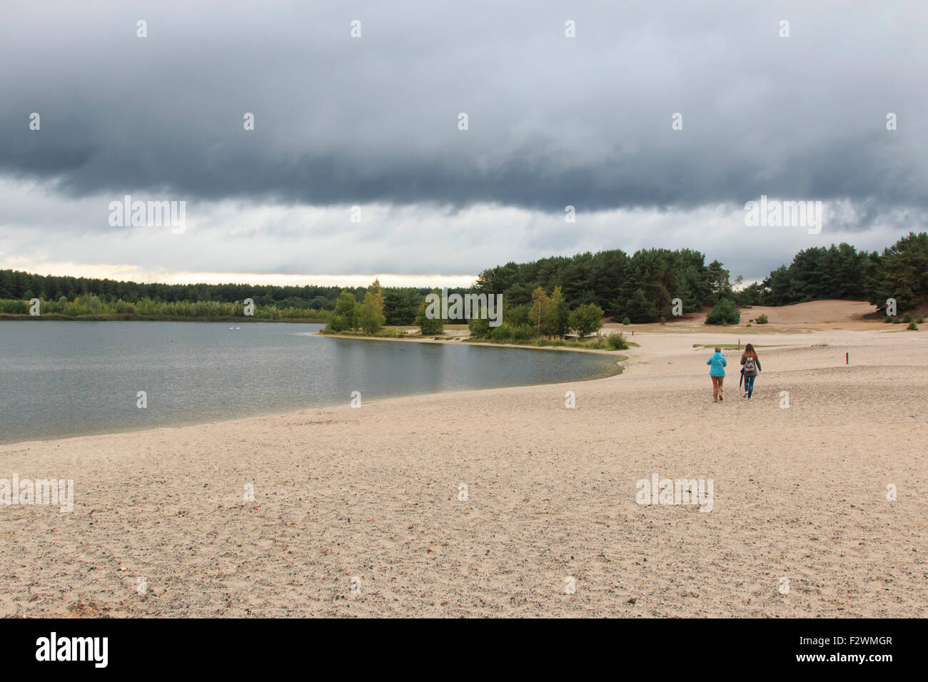 Lommel, Belgium - September 16,2015: Tourists walking on the Lommeles ...