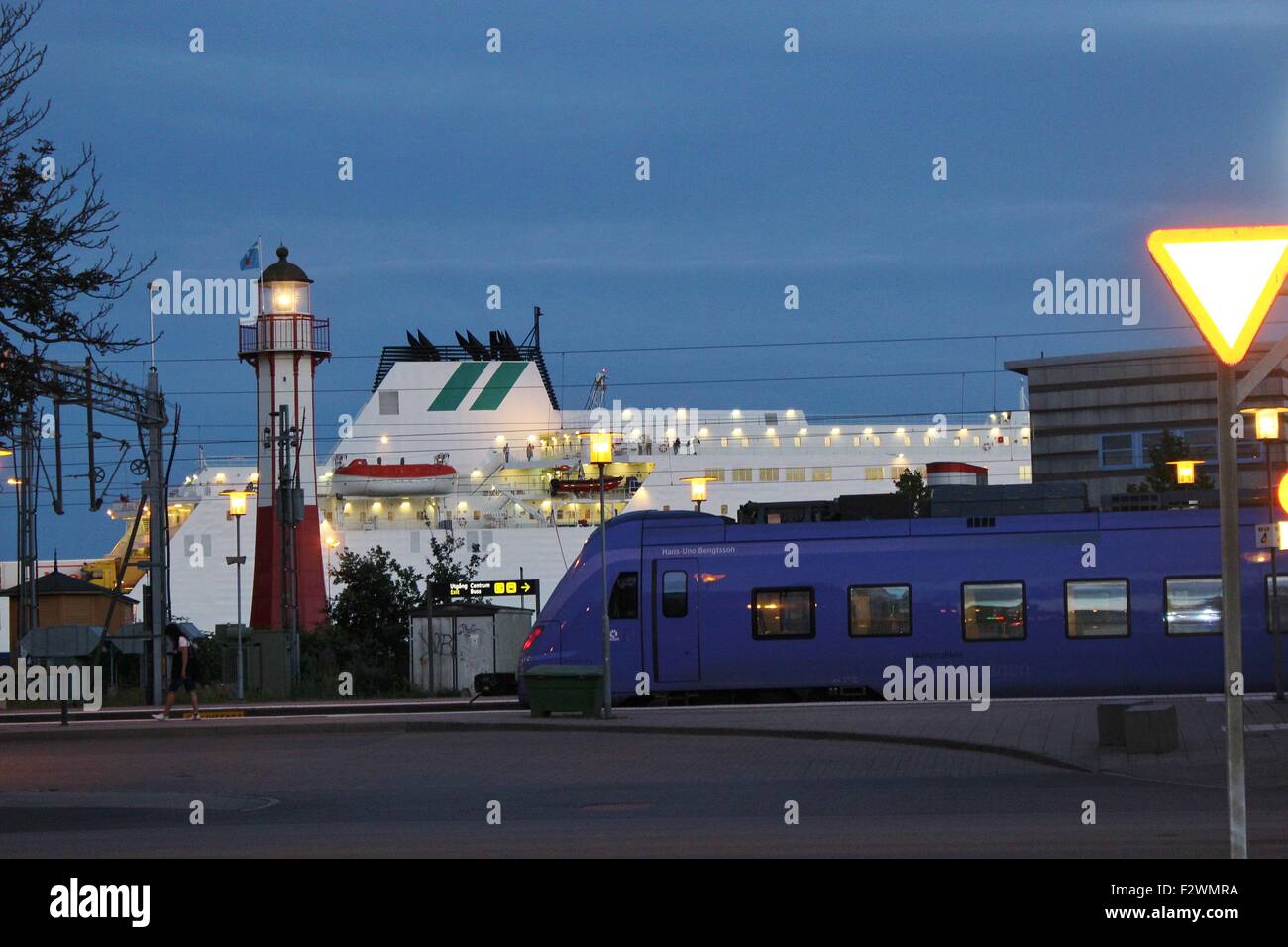 In Ystad, South Sweden, Scandinavia, Europe. Night Scene on the ...