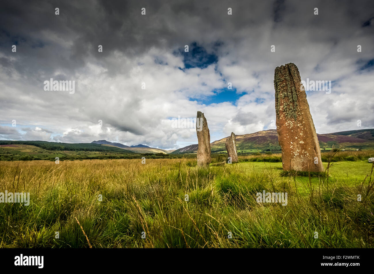 Machrie Stones Celtic stone circle on the Isle of Arran in Scotland ...