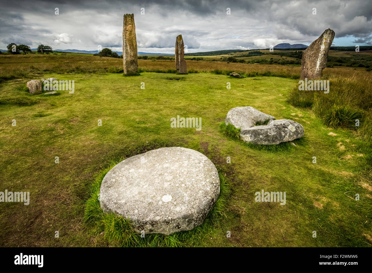 Machrie Stones Celtic stone circle on the Isle of Arran in Scotland ...