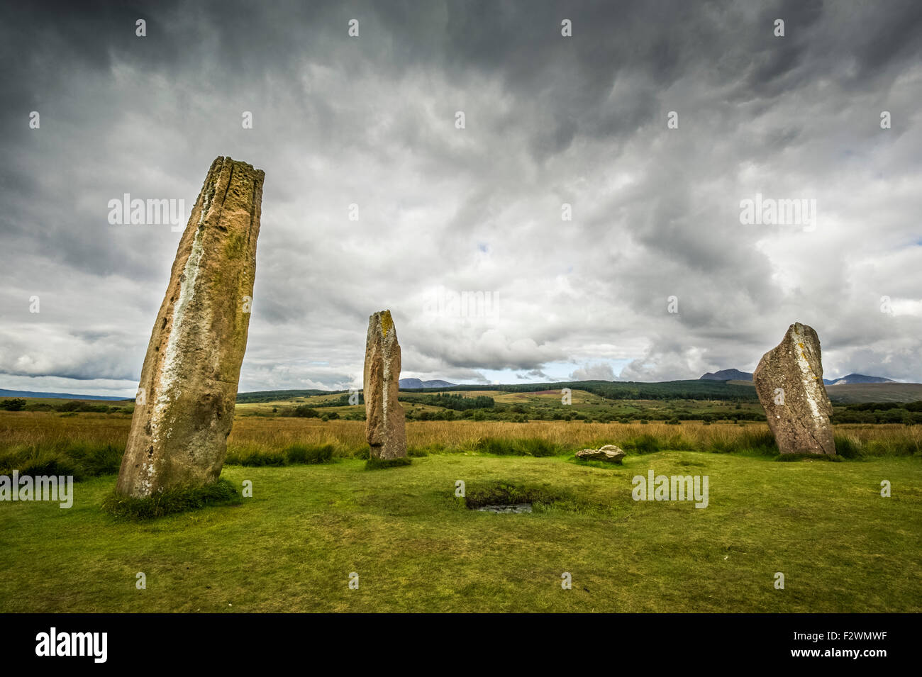 Machrie Stones Celtic stone circle on the Isle of Arran in Scotland ...