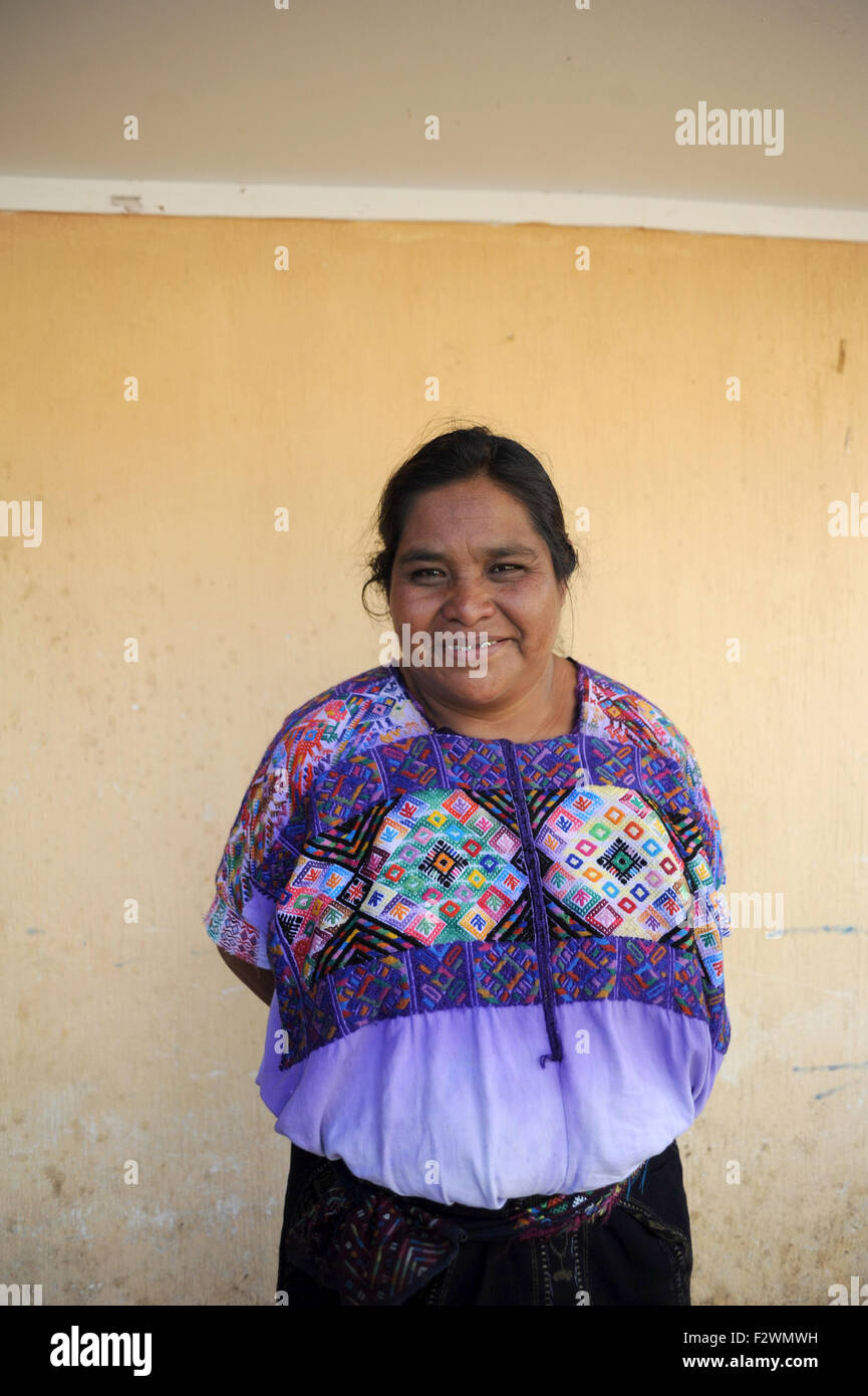 Maya indigenous people in traditional clothing in Nahuala, a K'iche ...