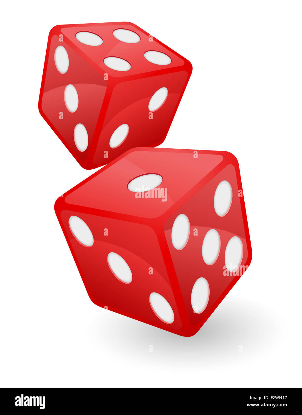 red casino dice illustration isolated on white background Stock Photo ...