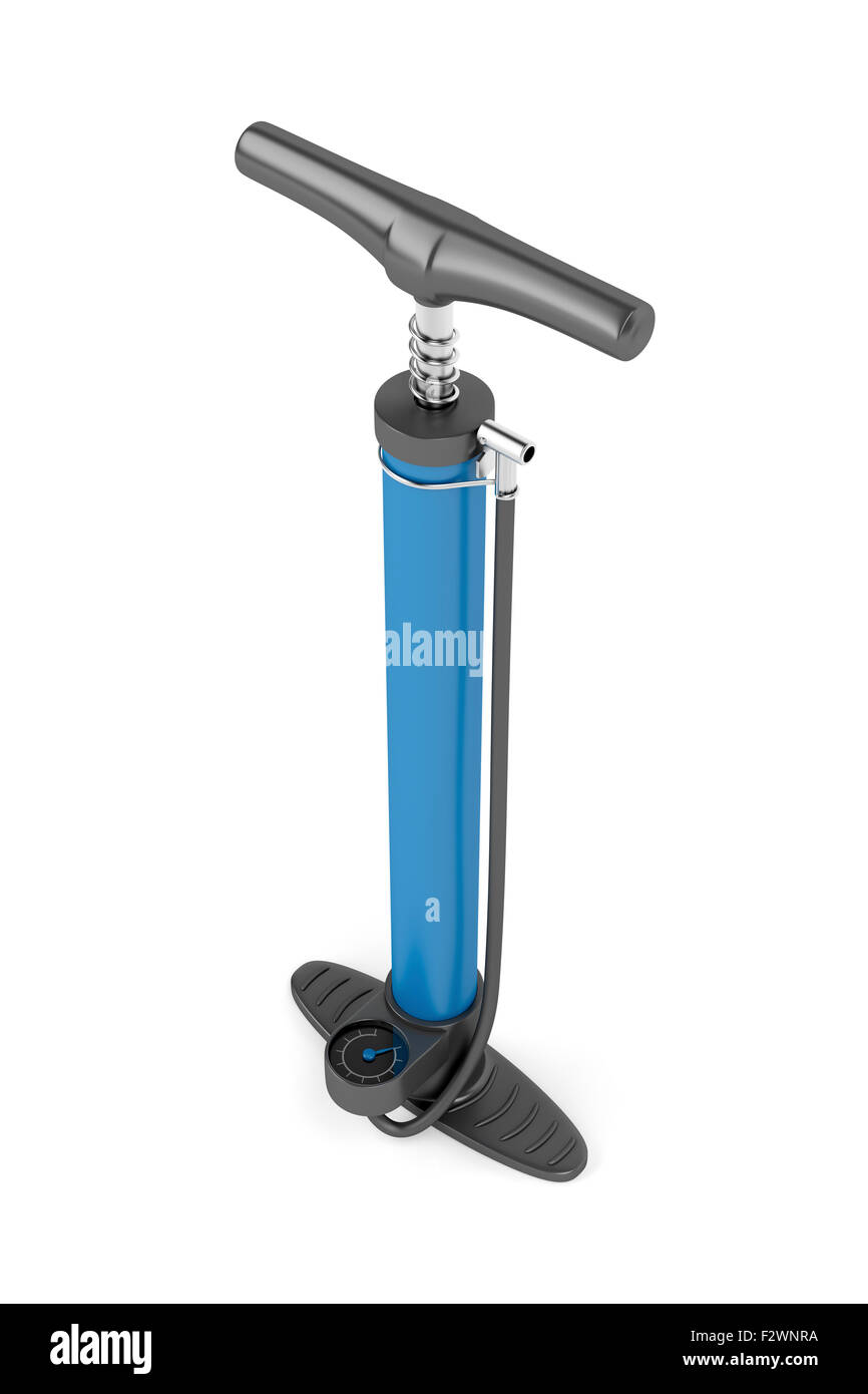 Bicycle air pump on white background Stock Photo - Alamy