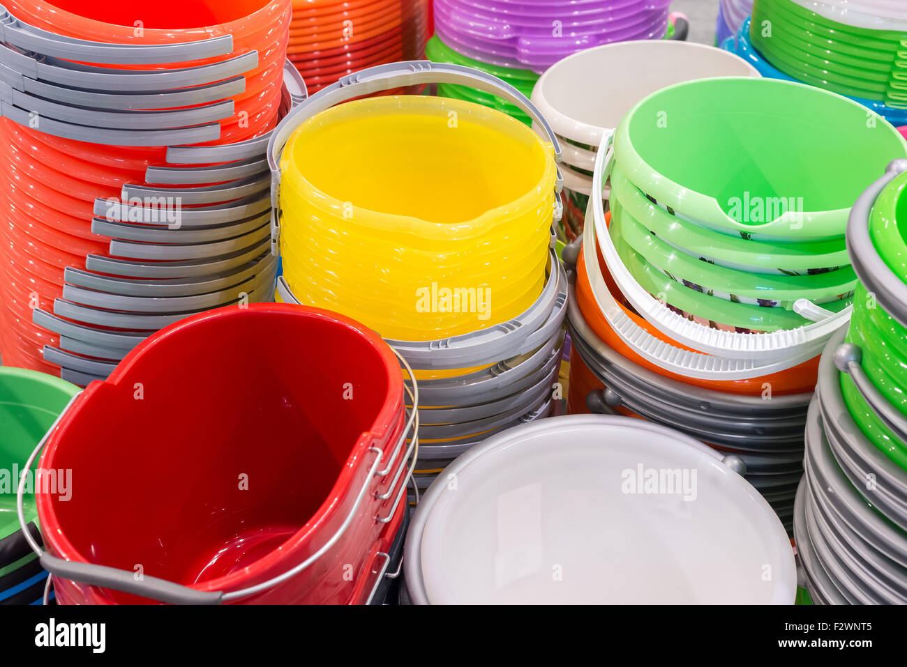 stack of plastic bucket Stock Photo - Alamy
