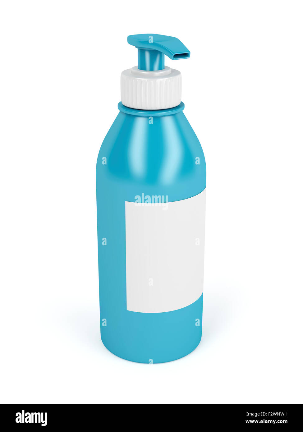 Lotion bottle with pump and blank label on white background Stock Photo ...