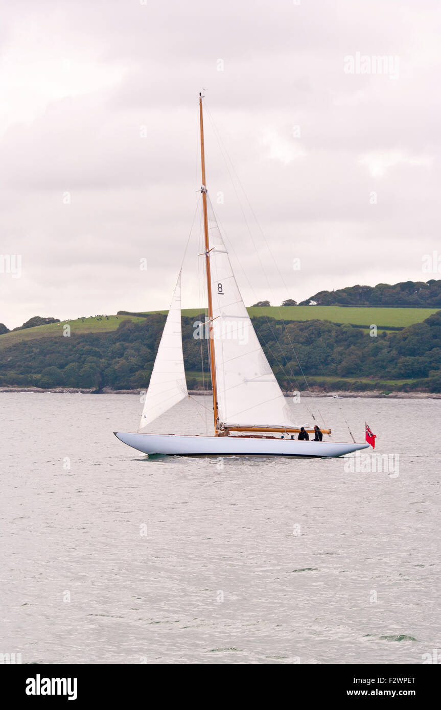 Side View Of A yacht Under Sail Stock Photo - Alamy