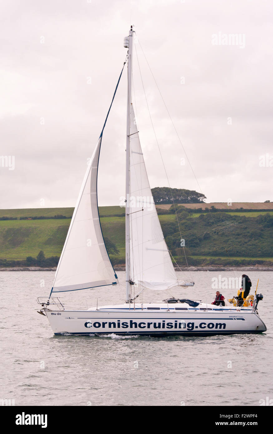 Side View Of A yacht Under Sail Stock Photo - Alamy