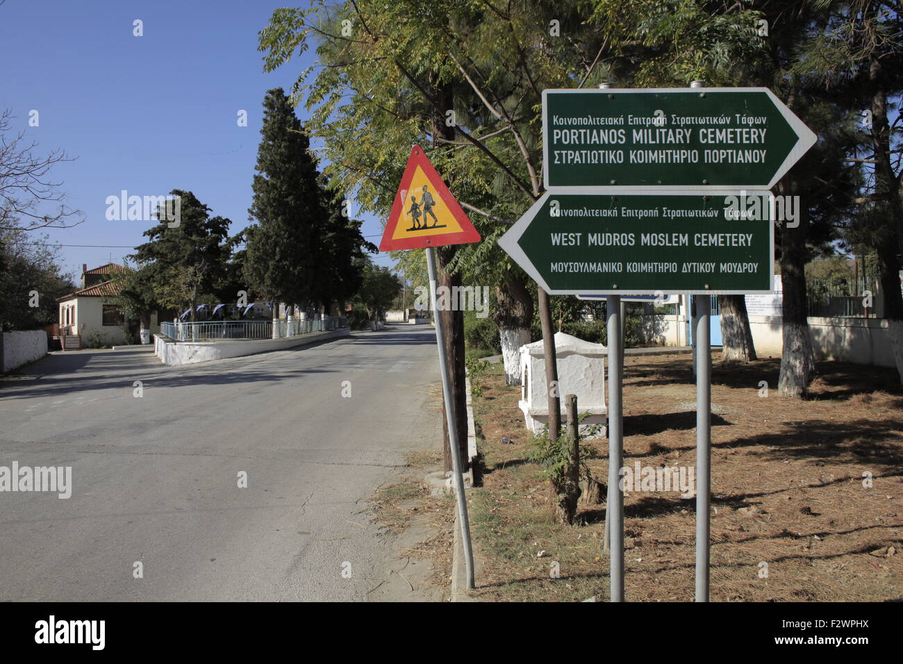 Wide view of newly installed road traffic signs near Anzac street of ...