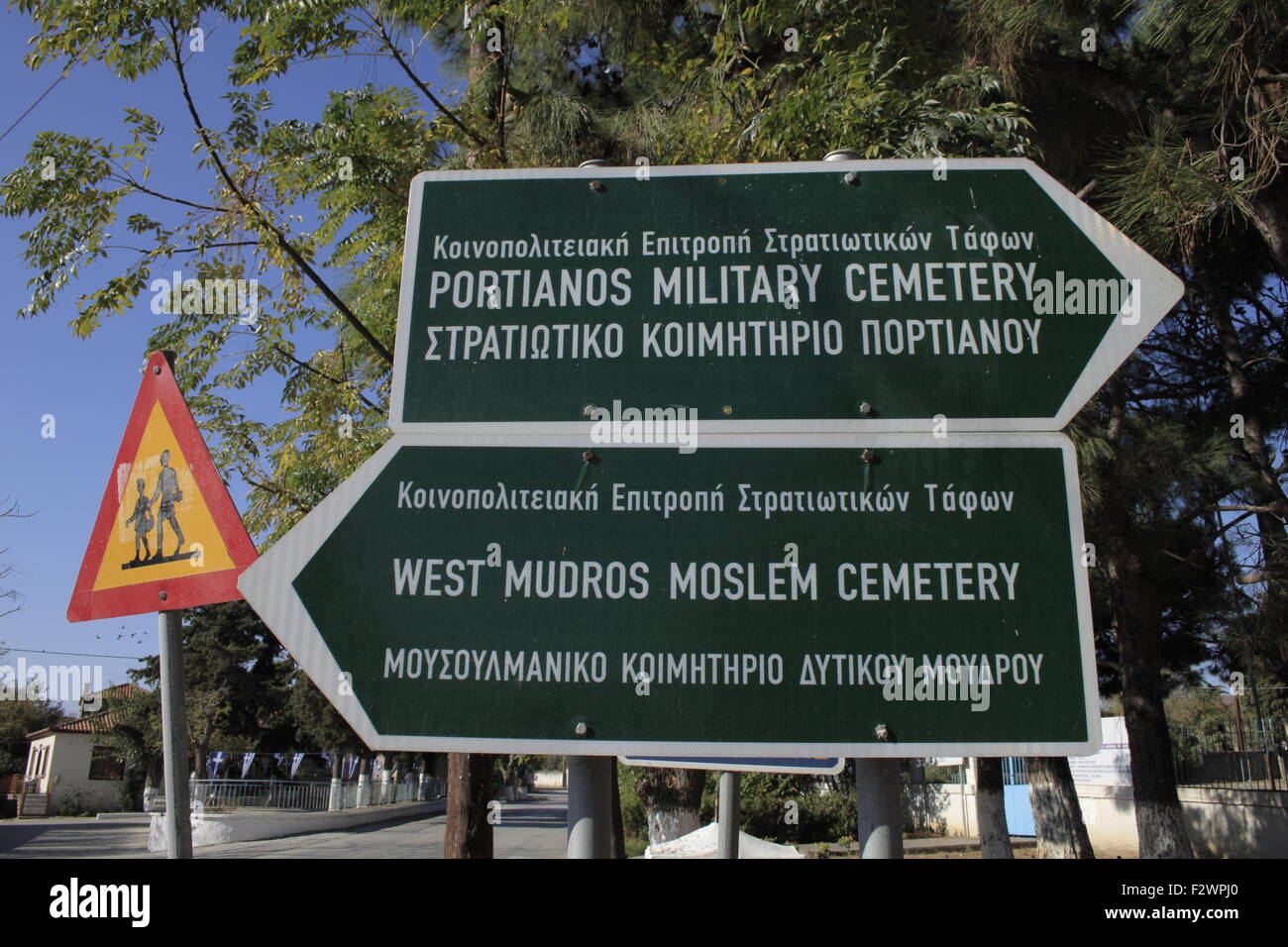 Closeup on newly installed road traffic signs near Anzac str, of ...