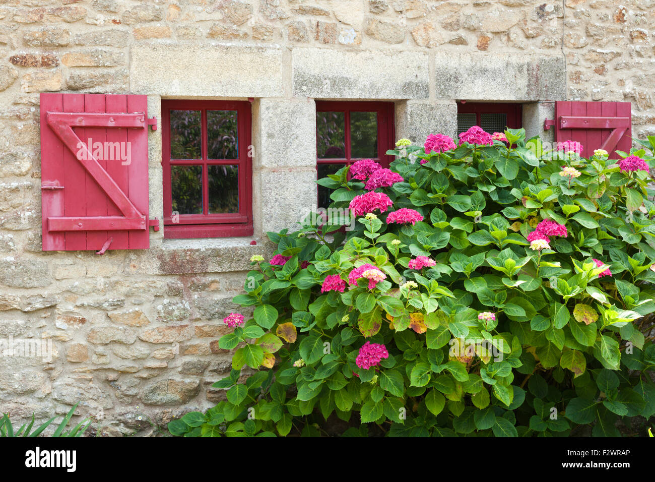 An old building in the village of Lasne on the Gulf of Morbihan ...