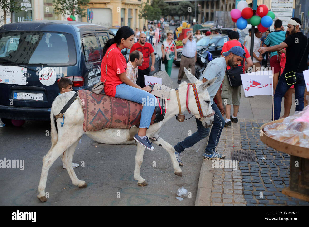 Beirut, Beirut, Lebanon. 24th Sep, 2015. Lebanese celebrate on the ...