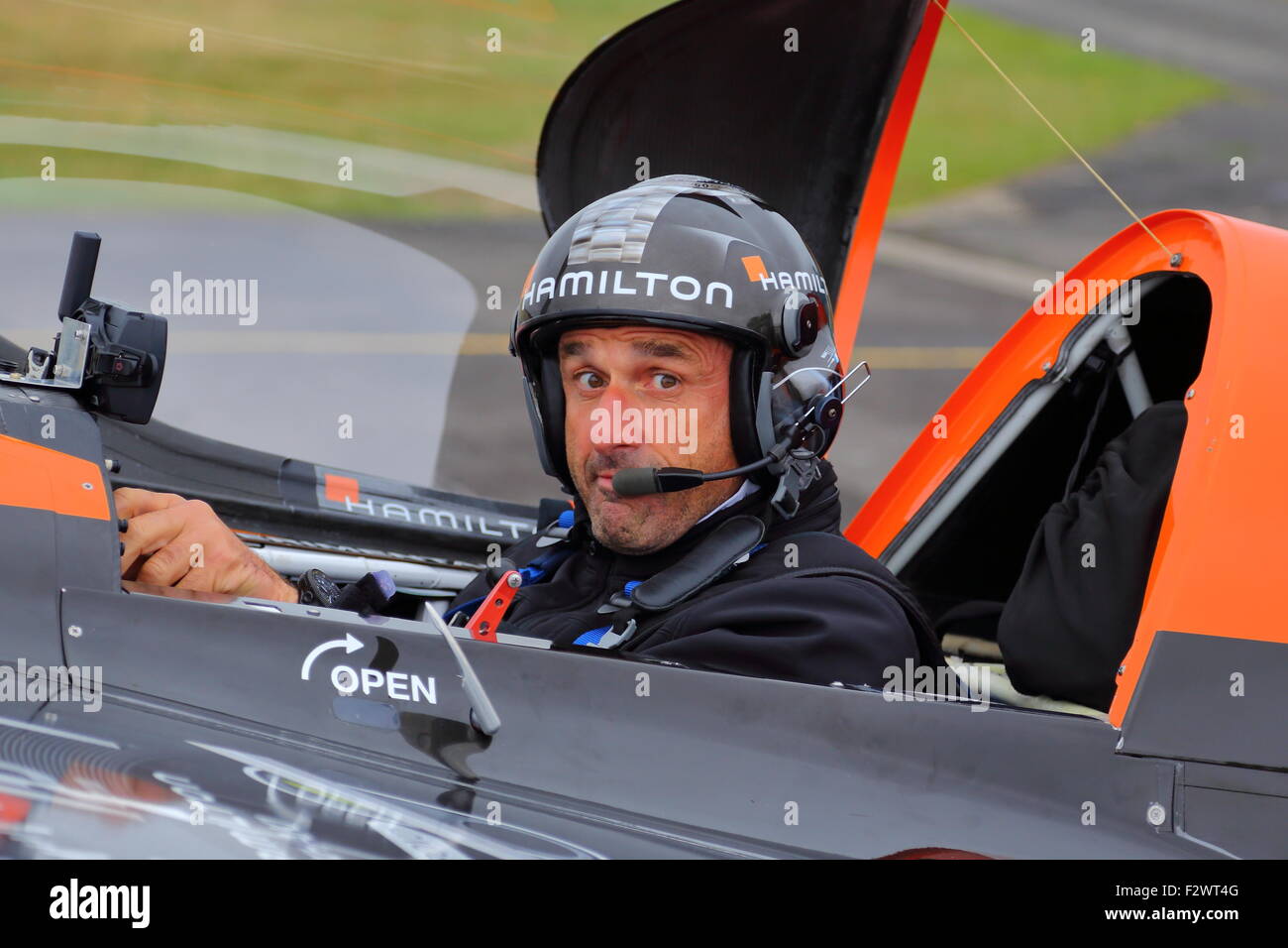 Nicolas Ivanoff prepares for the Ascot Red Bull Air Race 2015 at ...