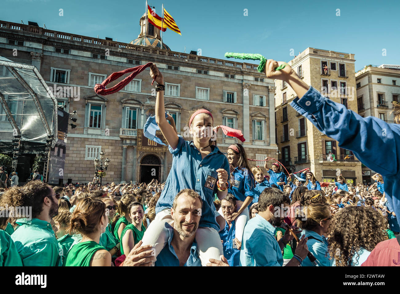 Barcelona, Catalonia, Spain. 24th Sep, 2015. The children of the ...